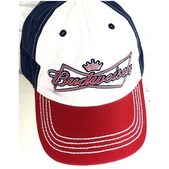 Accessories | Budweiser Embroidered Logo Strapback Baseball Cap | Poshmark